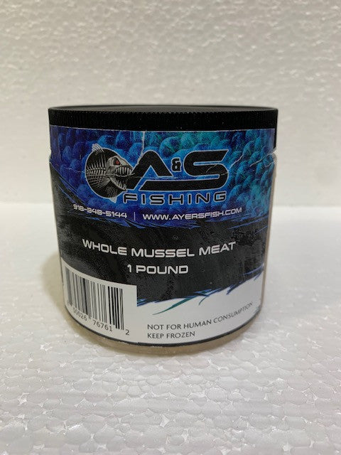 A&S Whole Mussel Meat 1 Pound Shatterproof Jar / 8 or 12 Count Case wi ...